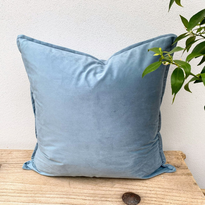 Dusty Blue Velvet Cushion Cover | Revived Artisan