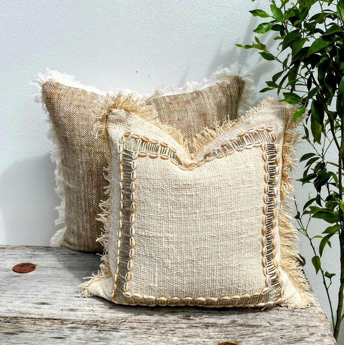 Shell Pillow - Cushions and Covers - Natural - Beige - Cotton - 45x45cm ...