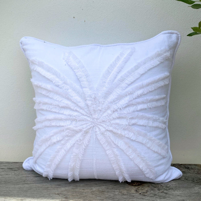 White Cushion - Palm Tree - Decorative Pillow Covers - Cotton - 45x45cm ...