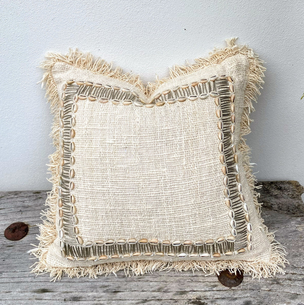 Shell Pillow - Cushions and Covers - Natural - Beige - Cotton - 45x45cm ...