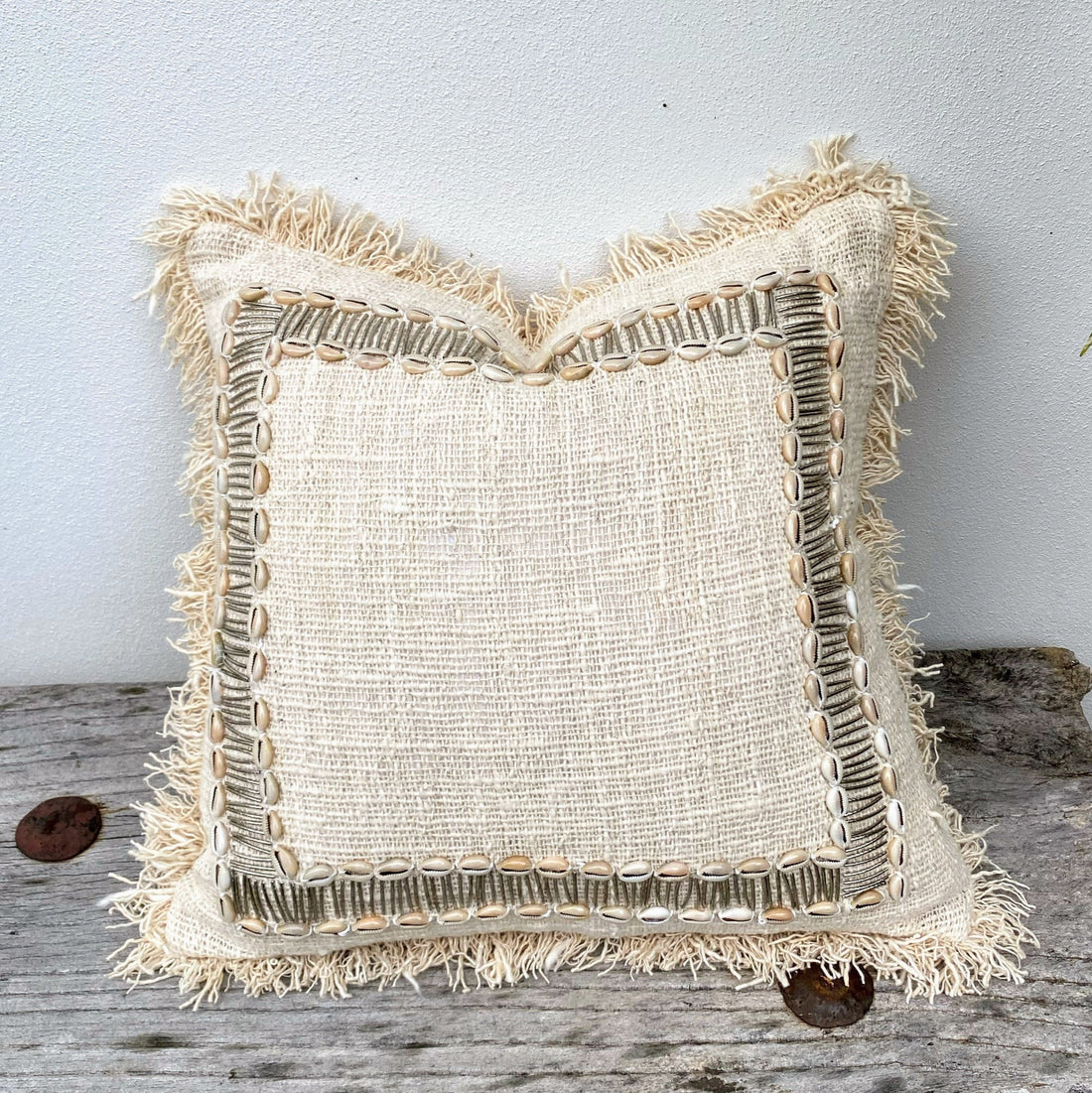 Shell Pillow - Cushions and Covers - Natural - Beige - Cotton - 45x45cm ...