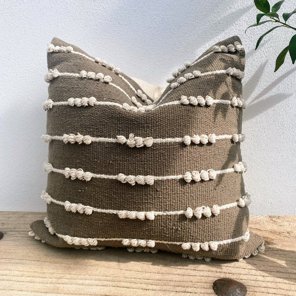 Boho Cushion - Decorative Accent Pillows - Cotton - Olive Green ...