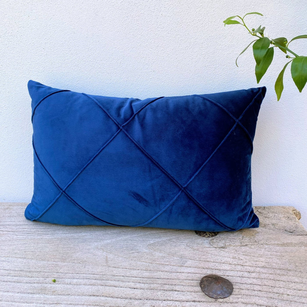 Throw Pillow - Blue Velvet Cushions - 30x50cm - Rectangle - Home Decor ...