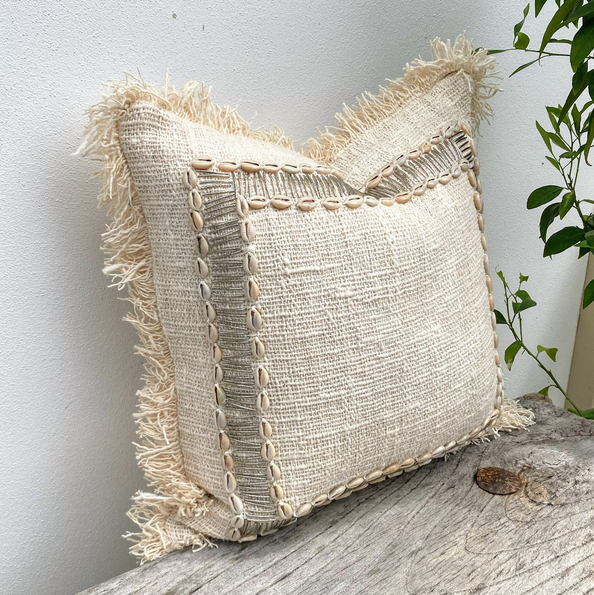 Shell Pillow - Cushions and Covers - Natural - Beige - Cotton - 45x45cm ...