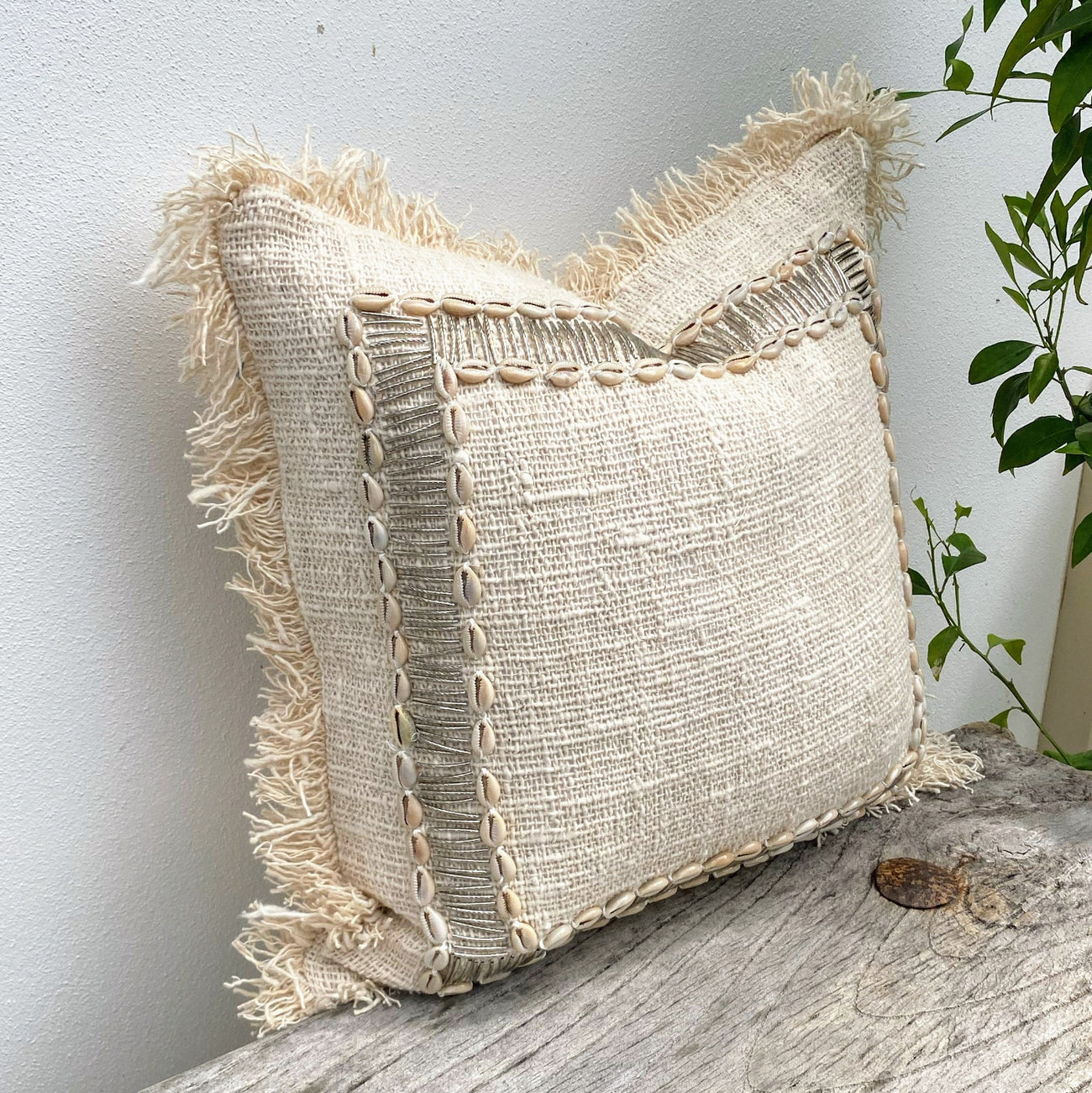 Shell Pillow - Cushions and Covers - Natural - Beige - Cotton - 45x45cm ...